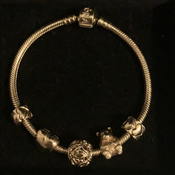 Pandora | Jewelry | Authentic 4k Pandora Bracelet Retired Bear Charms ...
